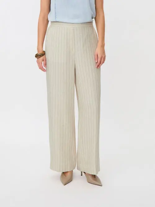 MASAI COPENHAGEN Mapippie Linen-blend Pinstripe Trousers - Fog