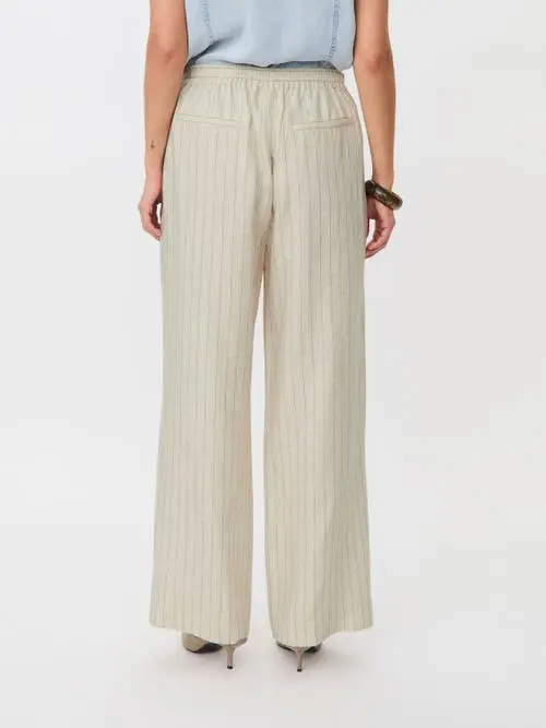 MASAI COPENHAGEN Mapippie Linen-blend Pinstripe Trousers