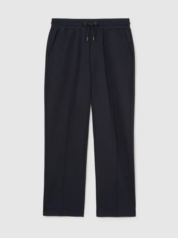 REISS Form Sueded Interlock Jersey Straight-leg Joggers - Navy