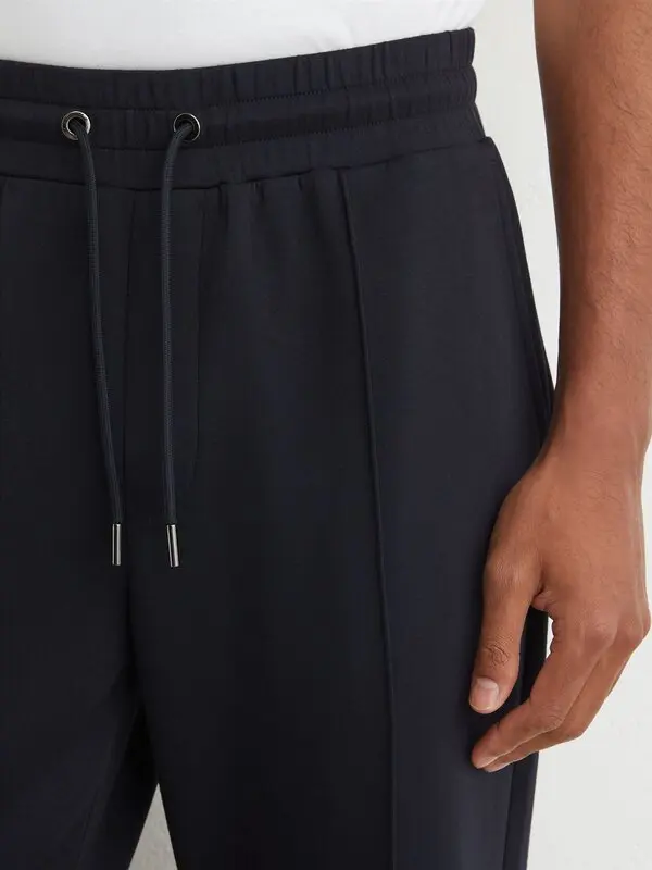 REISS Form Sueded Interlock Jersey Straight-leg Joggers - Navy