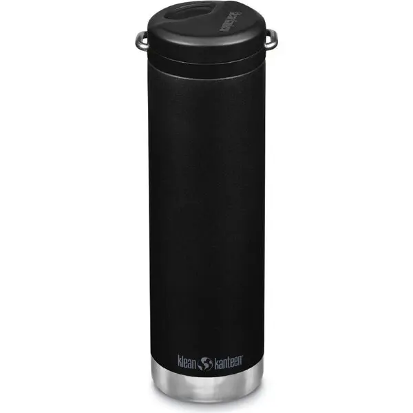 KLEAN KANTEEN Tkwide Insulated Water Bottle With Twist Capreusable Travel Water Bottle With Stainless Steel Strawperfect For Sports & The - Black