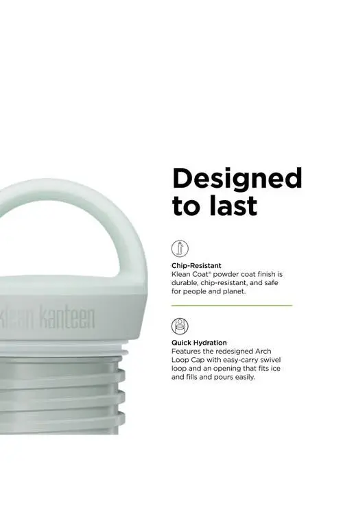 KLEAN KANTEEN 12oz Rise Classic Insulated Water Bottle With Arch Loop Cap