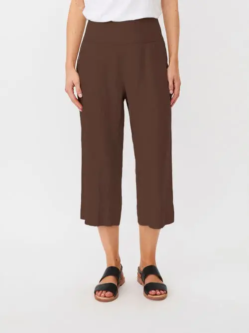 MASAI COPENHAGEN Mapallas Linen Cropped Trousers - Sh. Chocolate