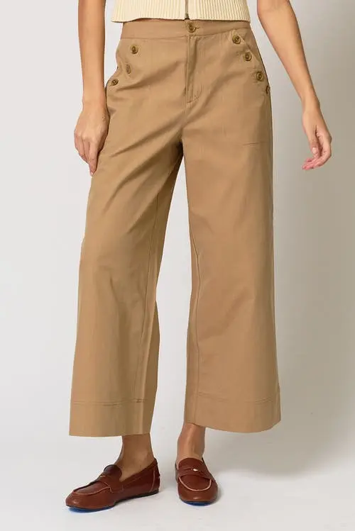 Central Park West Dean Straight Leg Button Pant