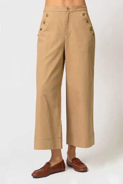 Central Park West Dean Straight Leg Button Pant