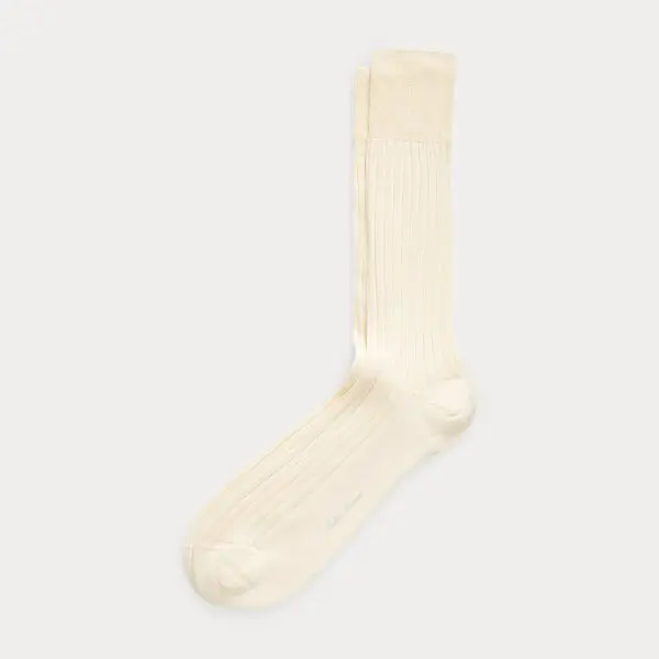 Ralph Lauren Rib-knit Cotton Trouser Socks - Ivory