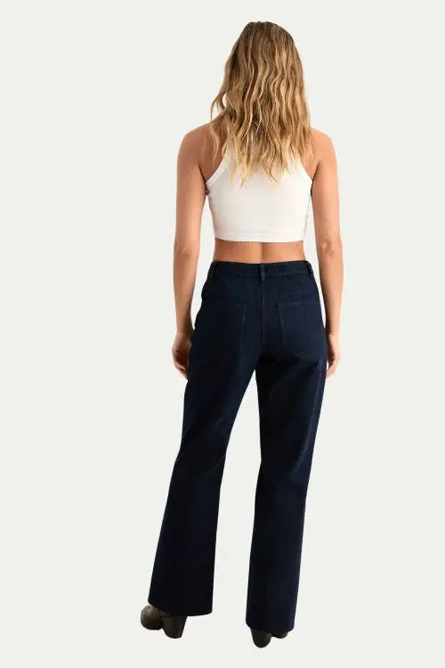 Nasty Gal Denim Studded Suedette Mix Chap Jean