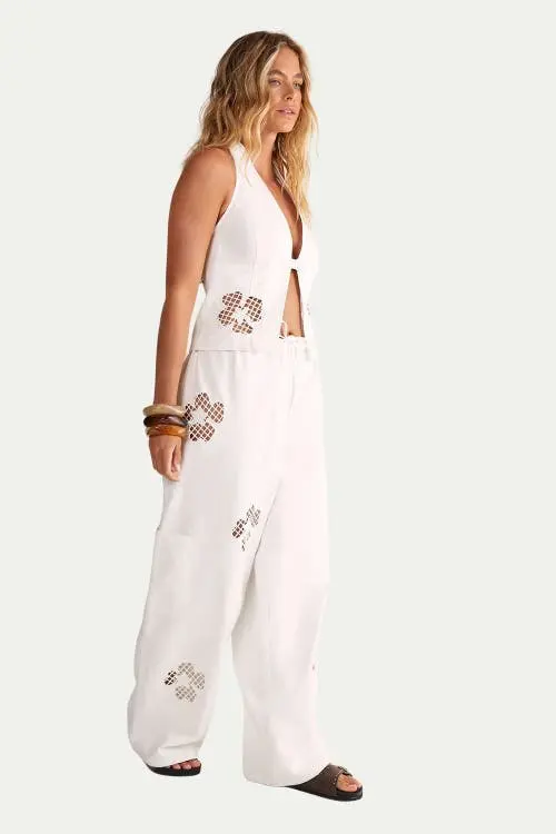 Nasty Gal Floral Cutwork Cargo Pants