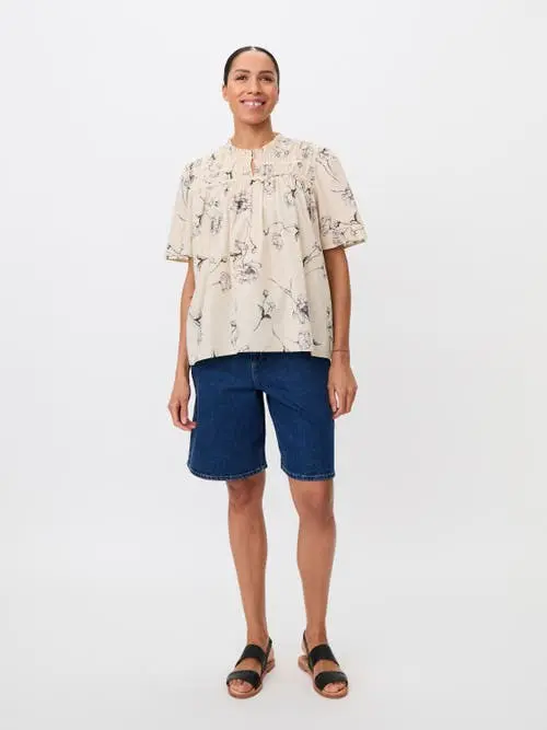 MASAI COPENHAGEN Floral Keyhole Blouse