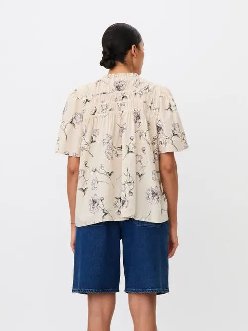 MASAI COPENHAGEN Floral Keyhole Blouse