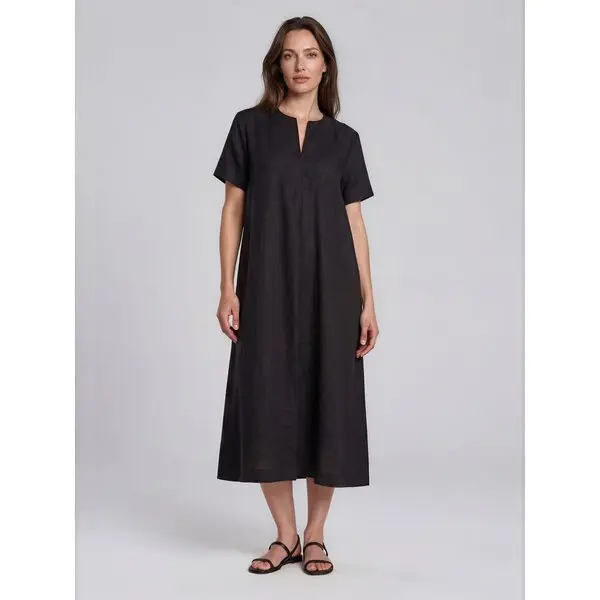 MASAI COPENHAGEN Manipani Linen Tunic Dress - Black