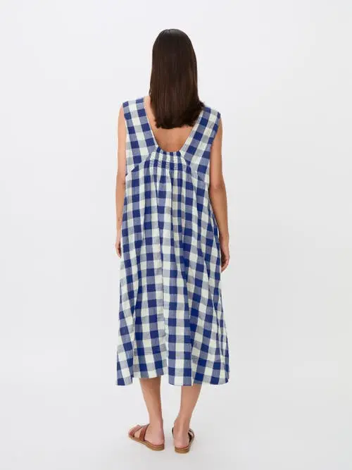 MASAI COPENHAGEN V-neck Checked Midi Dress