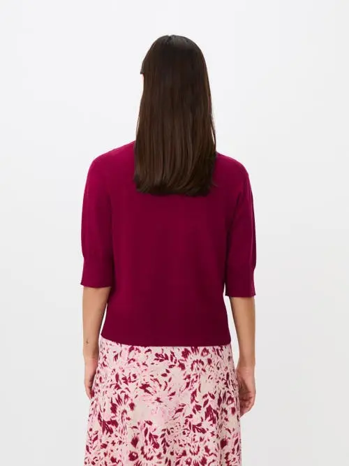MASAI COPENHAGEN Half-sleeve Knitted Cardigan - Beet Red