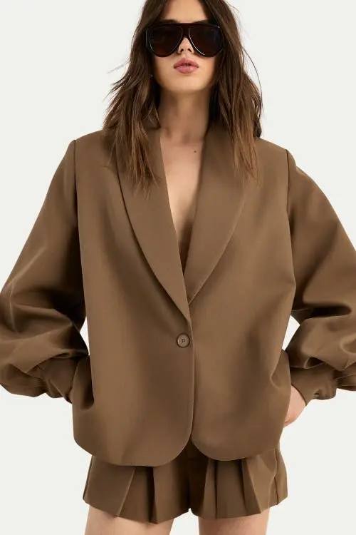Nasty Gal Tailored Oversized Balloon Sleeve Blazer