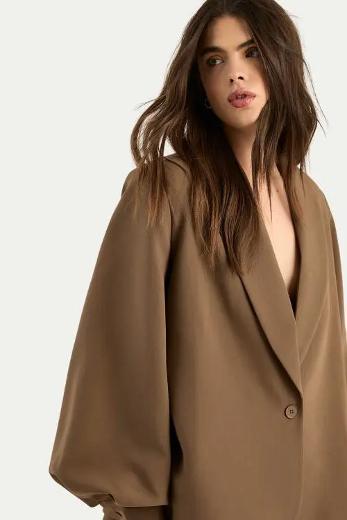 Nasty Gal Tailored Oversized Balloon Sleeve Blazer