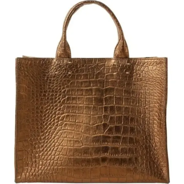 SARAH STEWART Adele Croc Handbag - Brown Croc