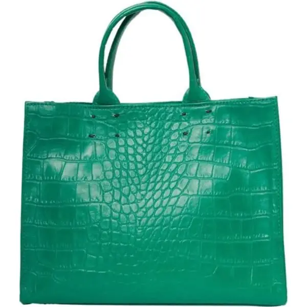 SARAH STEWART Adele Croc Handbag - Emerald Marine Croc