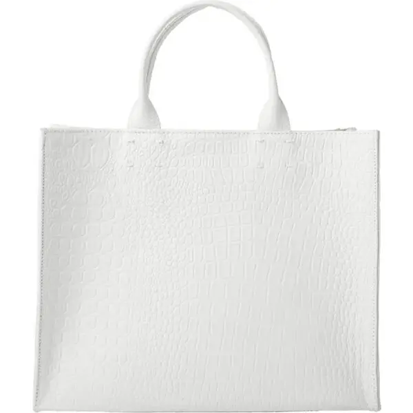 SARAH STEWART Adele Croc Handbag - White Croc