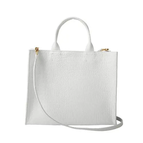 SARAH STEWART Adele Croc Handbag - White Croc
