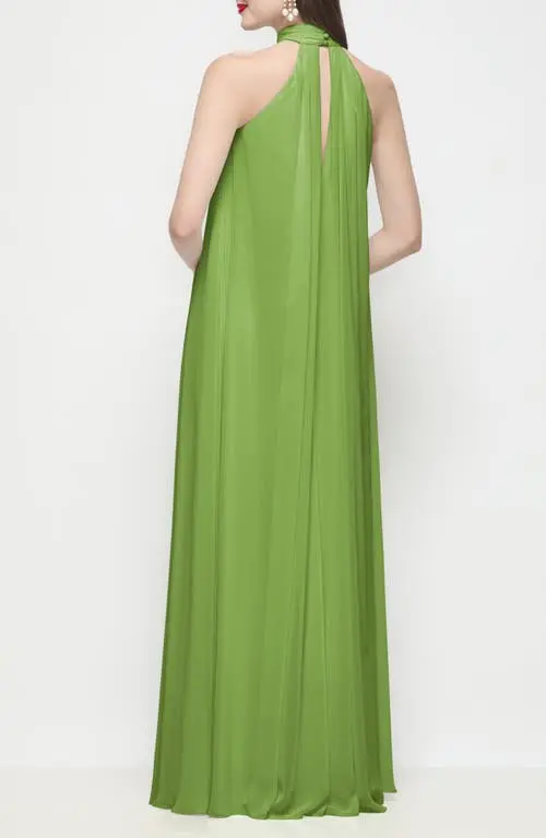 Dessy Collection Lina Halter Neck Maxi Gown - Peridot