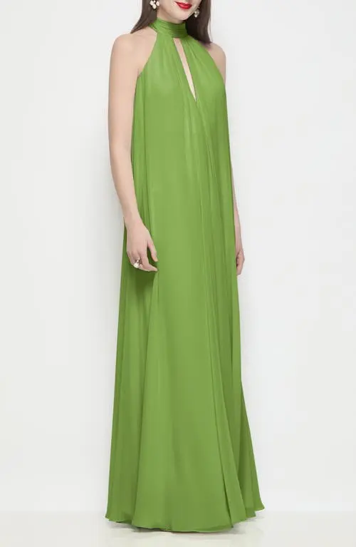 Dessy Collection Lina Halter Neck Maxi Gown - Peridot