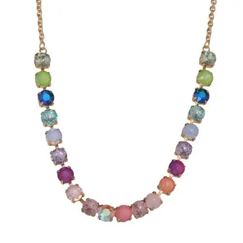 Juicy Couture Tennis Necklace With 8mm Multicolor Crystals - Multicolored