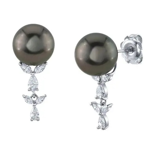 The Pearl Source Tahitian South Sea Pearl & Diamond Kiara Earrings - White Gold