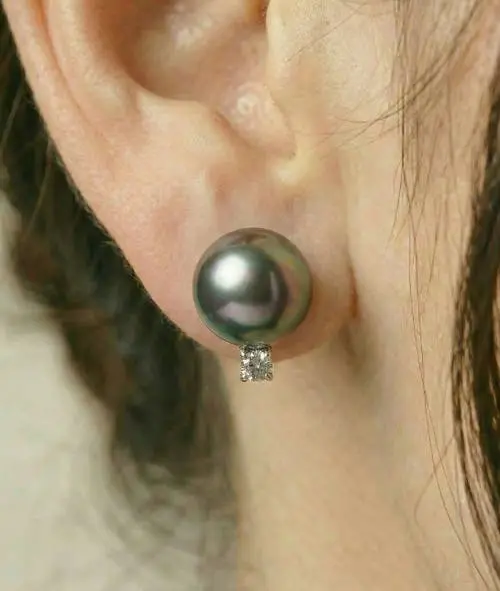The Pearl Source Tahitian South Sea Pearl & Diamond Sasha Earrings