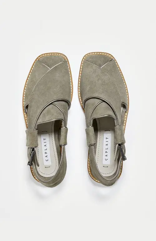 ÇAPLAIT Hara Handcrafted Suede Peshawari Sandals - Grey