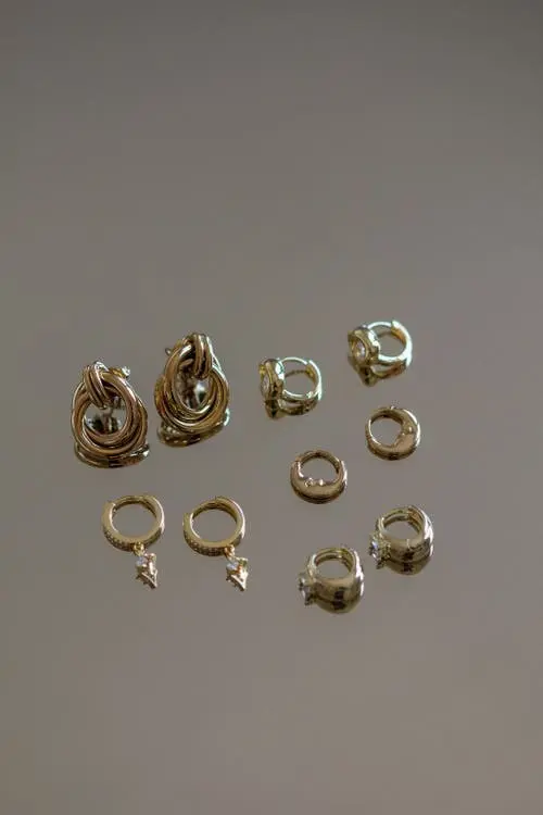 BEADS BY TARA 14k Vermeil Oval Stone Hoop Earrings With White Topaz
