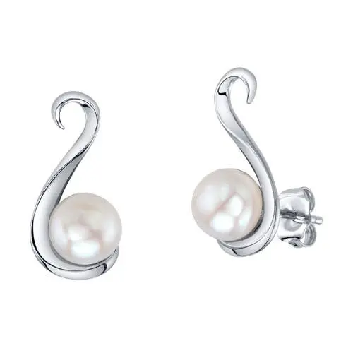 The Pearl Source Freshwater Pearl Anastasia Ear Climbers - Sterling Silver