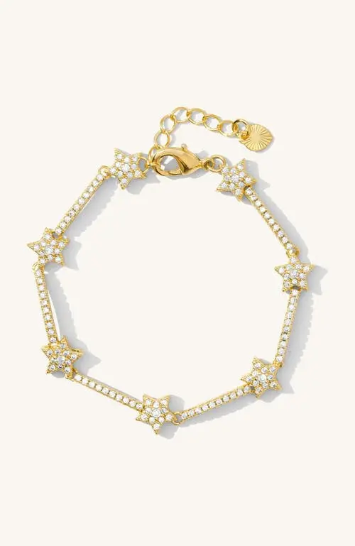 BEADS BY TARA Nova Star Bracelet With Cubic Zirconia In 14k Plate - Gold
