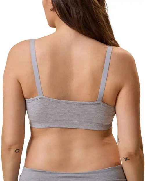 KINDRED BRAVELY Busty French Terry Maternity & Nursing Bralettefits Sizes 30e-44h - Grey Heather