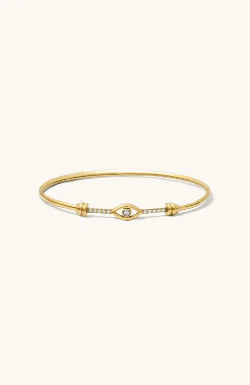 BEADS BY TARA Yaz Bangle Bracelet With White Topaz - Gold