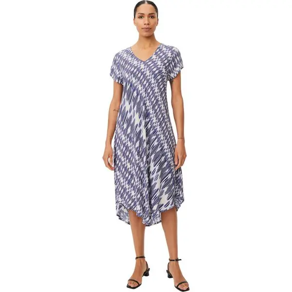 MASAI COPENHAGEN Manebili Silky Drape V-neck Dress - Medieval Blue
