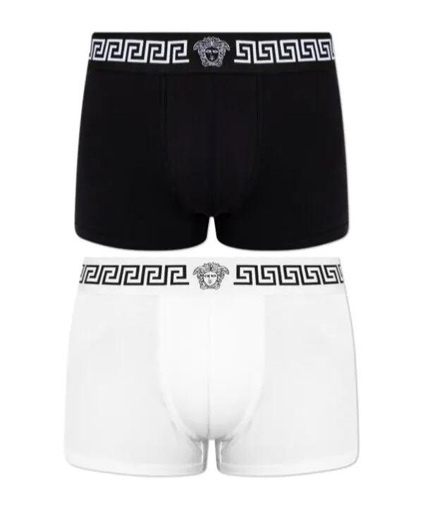 Versace Greca-border Two-pack Briefs - Black