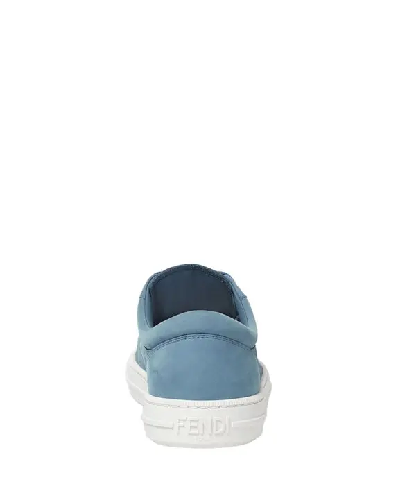 Fendi Domino Ff Motif Lace-up Sneakers - Light Blue