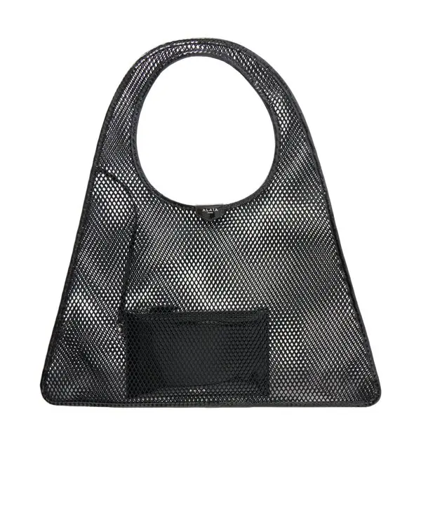 Alaïa Trimmed Crocheted Shoulder Bag