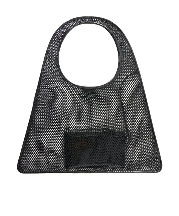 Alaïa Trimmed Crocheted Shoulder Bag