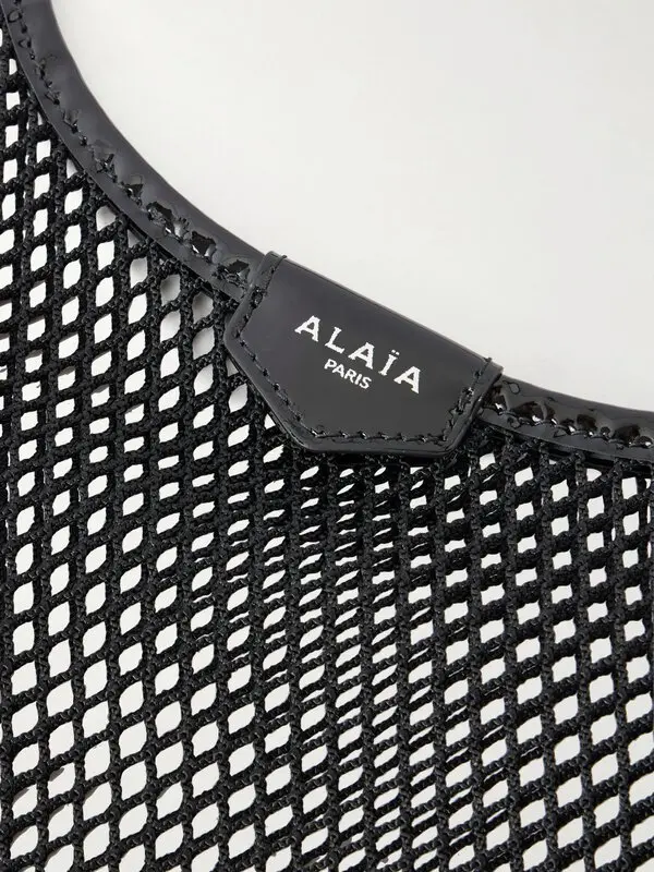 Alaïa Trimmed Crocheted Shoulder Bag