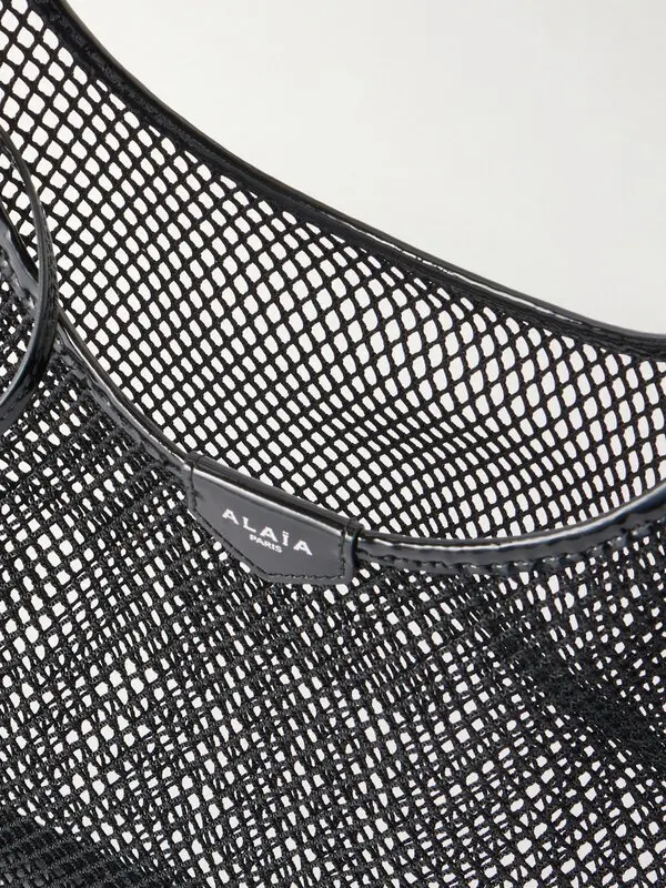 Alaïa Trimmed Crocheted Shoulder Bag