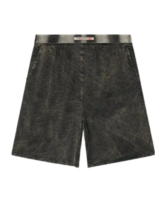 DIESEL® Shorts In Treated Fluid Viscose - Dark Gray