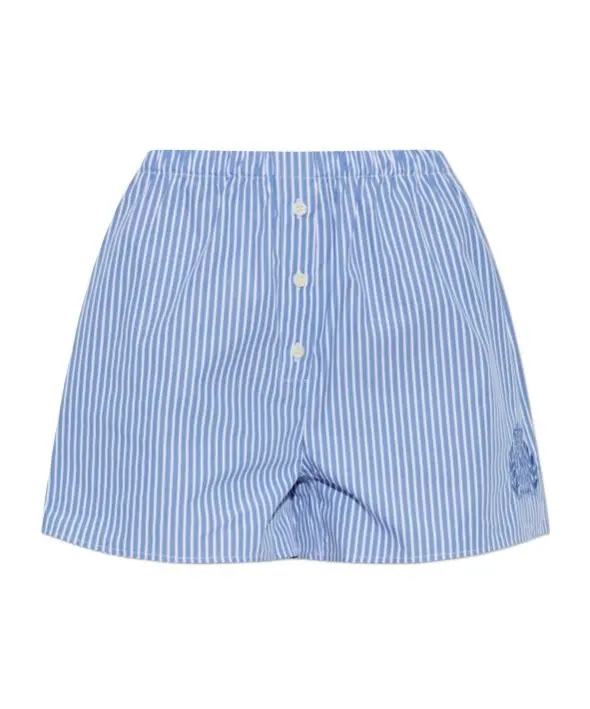 SPORTY  RICH Striped Shorts - Blue