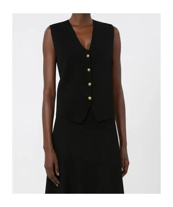 Max Mara Viscose Crepe Yarn Gilet