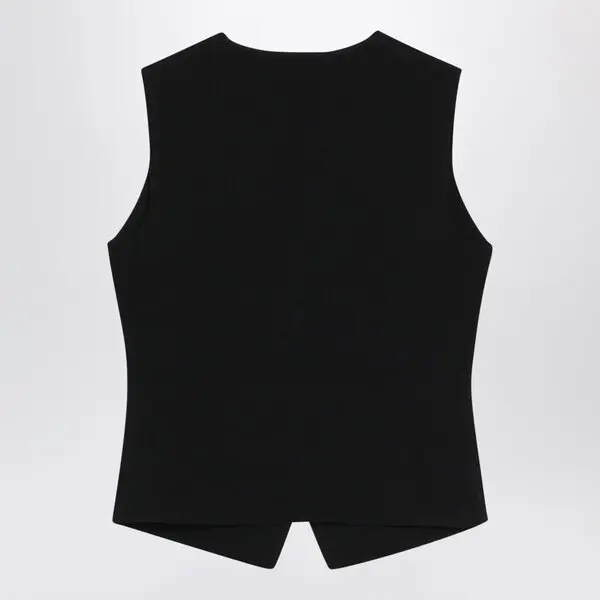 Max Mara Viscose Crepe Yarn Gilet - Black