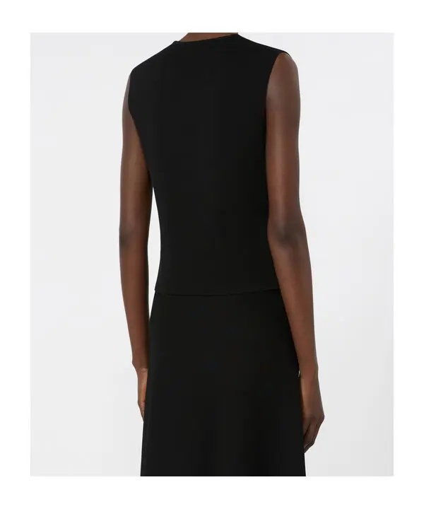 Max Mara Viscose Crepe Yarn Gilet - Black