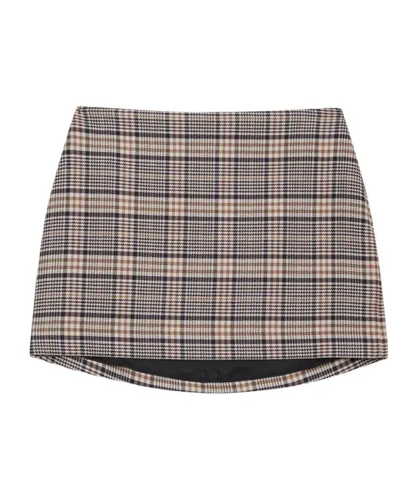 ANINE BING Check-pattern Mini Skirt
