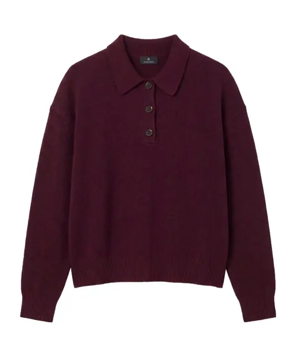 ANINE BING Button-up Collar Sweater