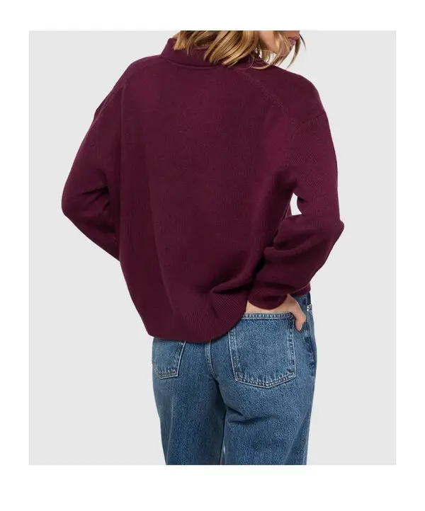 ANINE BING Button-up Collar Sweater