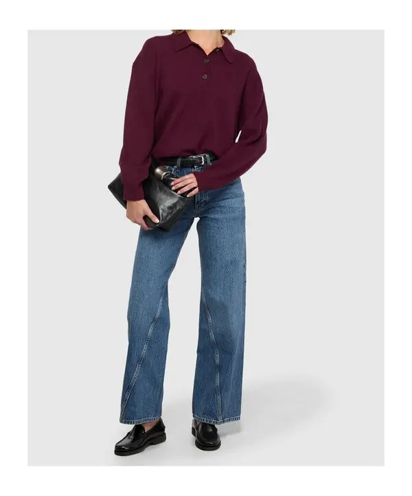 ANINE BING Button-up Collar Sweater
